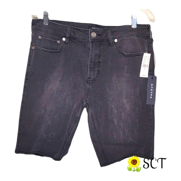 PacSun | Shorts | Nwt Pacsun Distressed Off Black Skinniest Jean Shorts ...